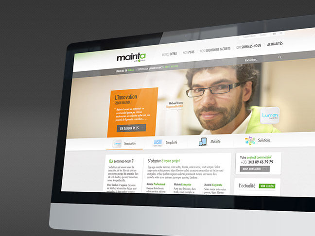 Création du webdesign et intégration HTML du site Internet Mainta